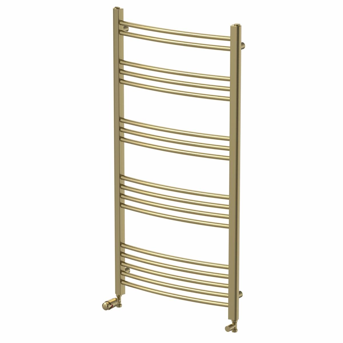 DuraTherm Curved Heated Towel Radiator Brass 1200x600mm