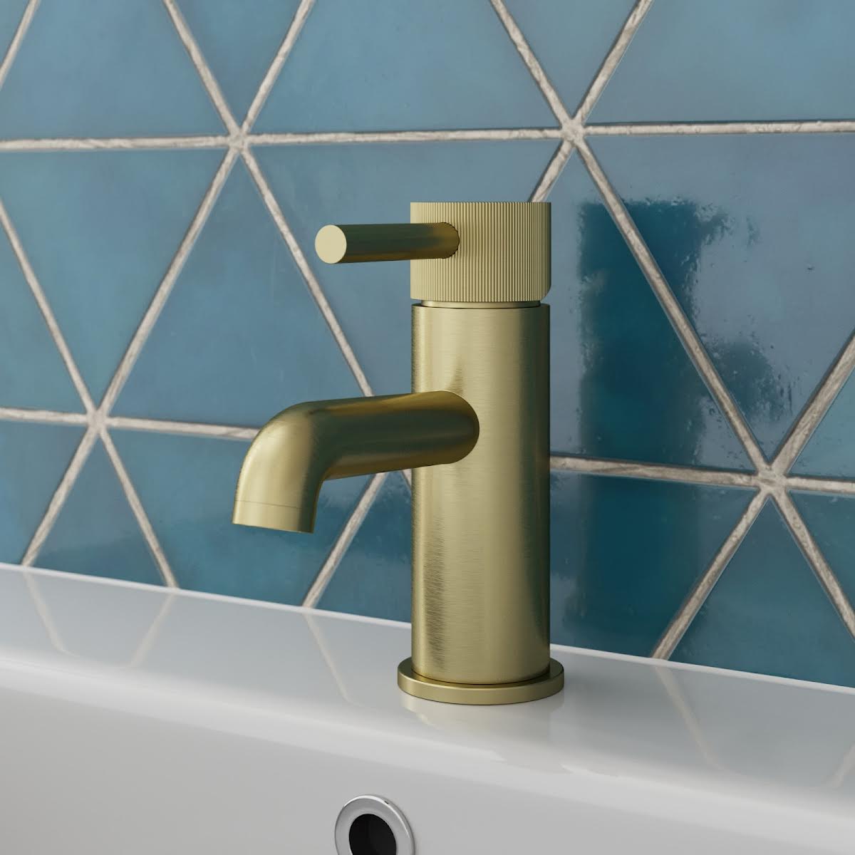 Merano Fluted Basin Mixer Tap - Brushed Brass