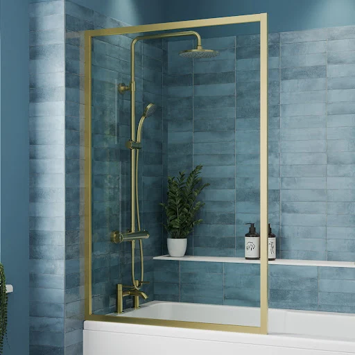 Brushed Brass Bath Shower Screens - Plumbworld