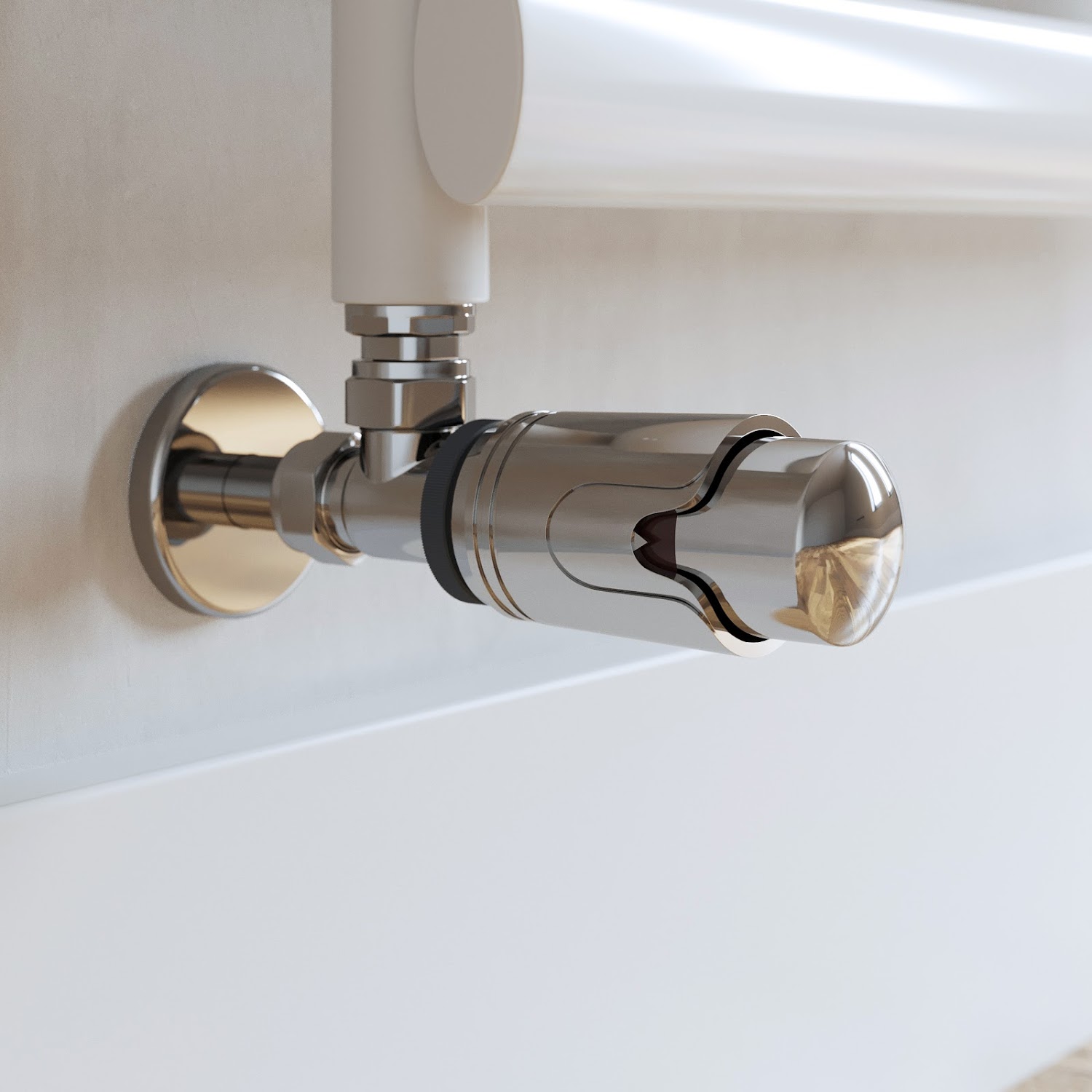 DuraTherm Angled Polished Chrome Thermostatic Radiator Valve 15mm TRV ...