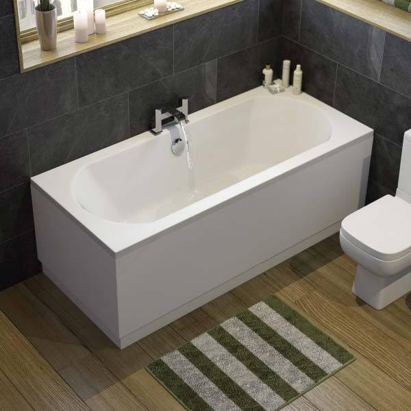 Ceramica Double Ended Curved Bath With Side And End Panel - 1800x800mm