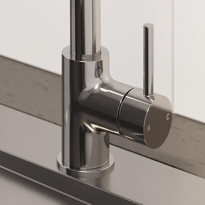 Sauber Baden Pull Out Kitchen Tap - Single Lever Chrome