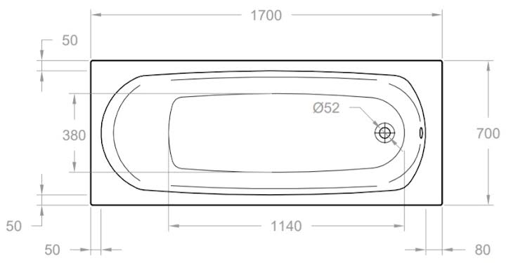 Ceramica Straight Bath Bundle 1700mm - Including Shower Screen And ...