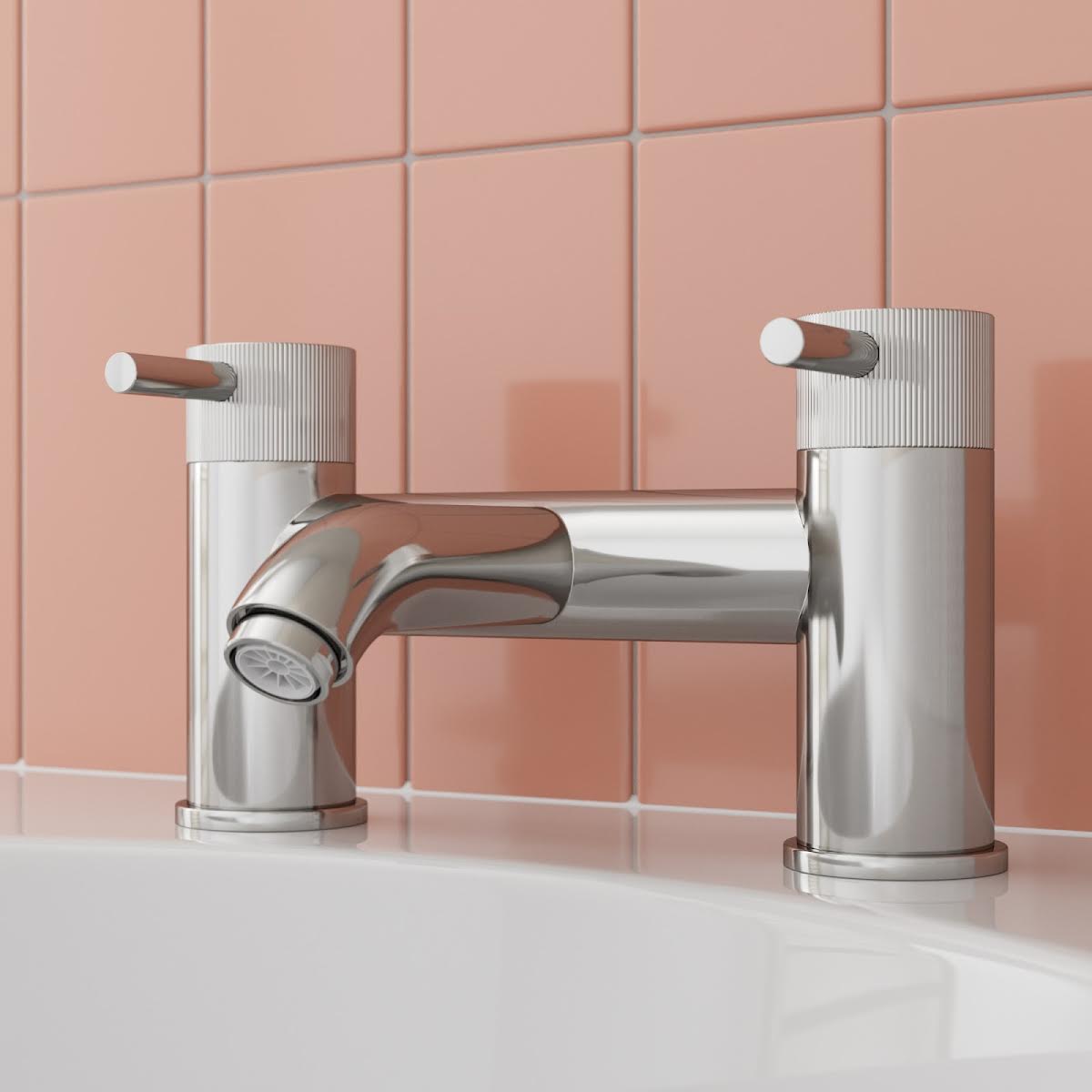 Merano Fluted Bath Mixer Tap - Chrome