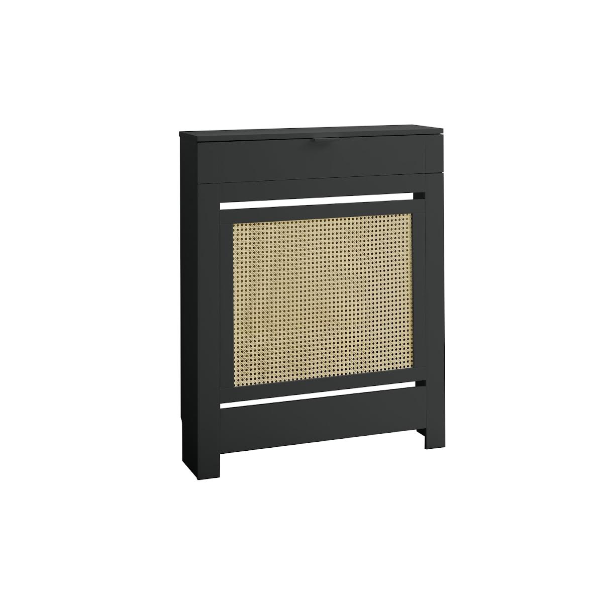 Vale Designs Rattan Black Radiator Cover - Small with Drawer