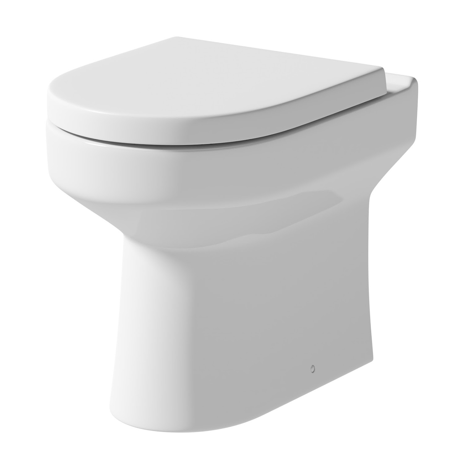 BTW Back To Wall Toilet Pan Round Modern White Gloss Ceramic | eBay