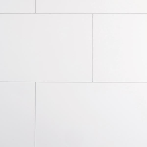 Starline White Tile Wall Panel with Grey Grouting