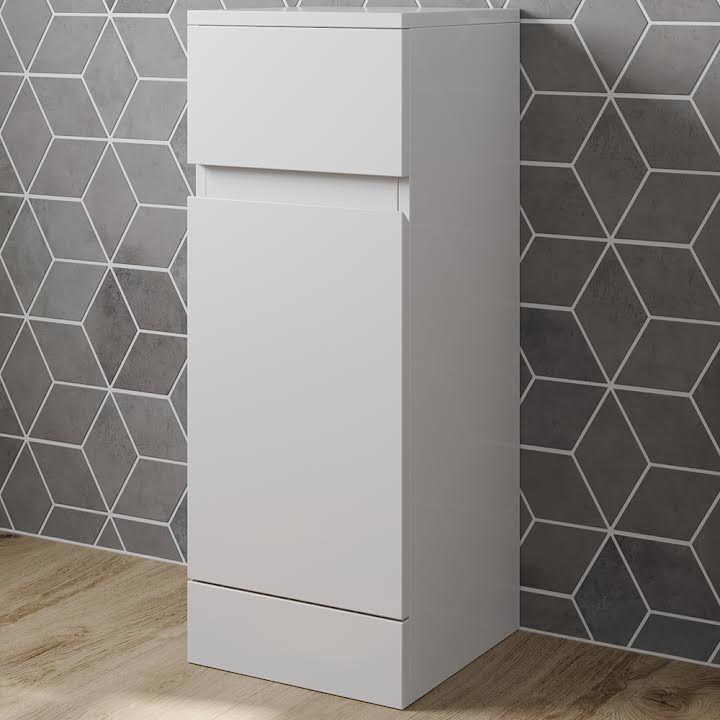 Artis Luna White Gloss Freestanding Bathroom Storage Unit - 300mm