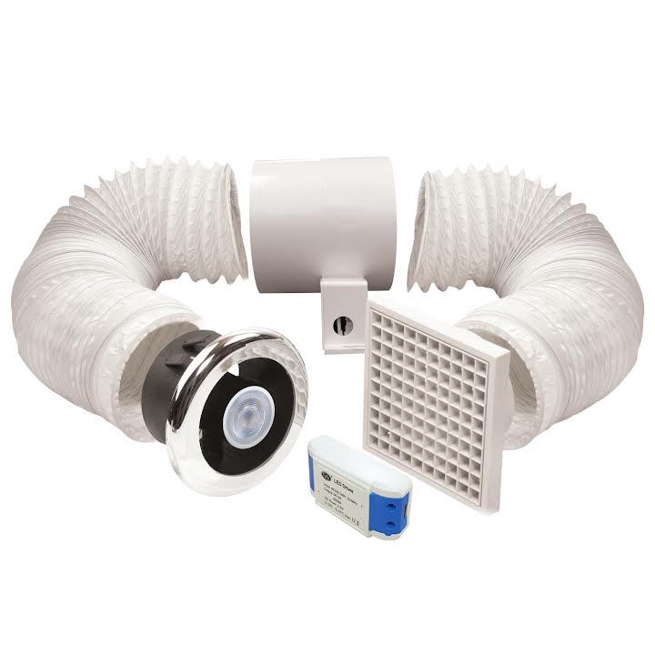 Vent-Axia Lo-Carbon Vent-A-Light Bathroom Extractor Fan & LED Light Kit ...