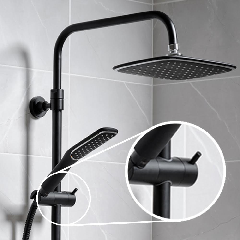 Triton Push Button Thermostatic Bar Mixer Shower Matt Black