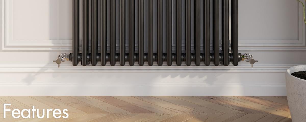 Park Lane Traditional Colosseum Double Bar Column Radiator Black - 600 ...