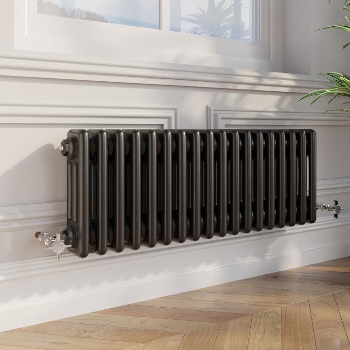 Park Lane Traditional Colosseum Triple Bar Column Radiator Black - 300 ...