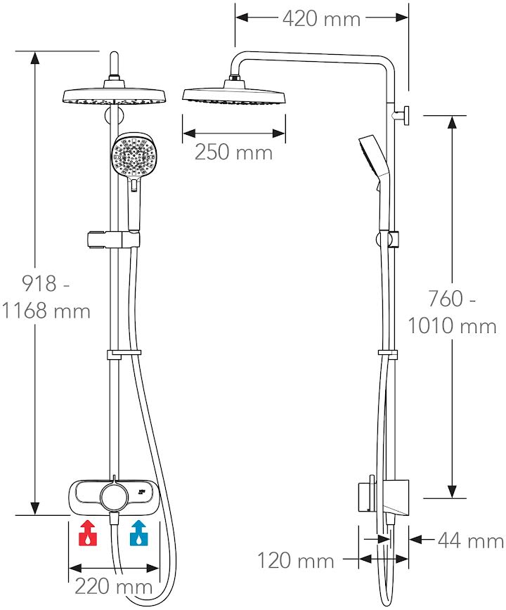 Mira Form Dual Thermostatic Mixer Shower 31983W-CP