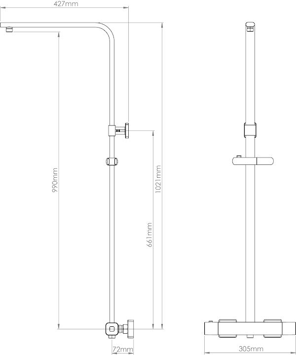 Triton Velino Dual Cool Touch Bar Mixer With Diverter Chrome