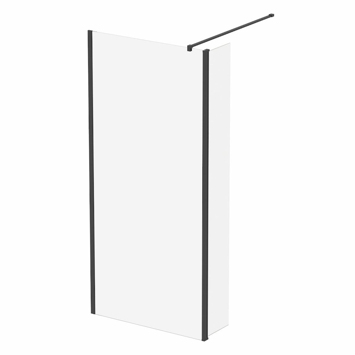 Diamond Wet Room Shower Screen 800mm - Swivel Return Black