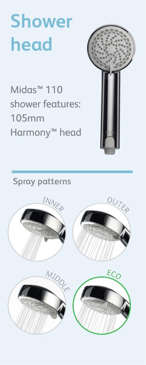 Aqualisa Midas 110 Thermostatic Mixer Shower with Adjustable Head